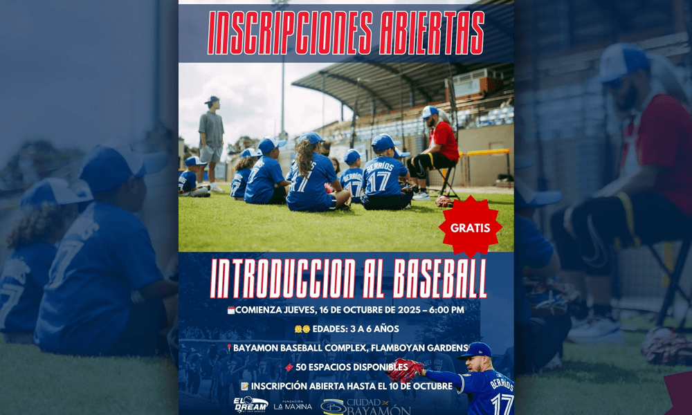 Inscripciones abiertas a Introducción al Baseball – Ciudad de Bayamón
